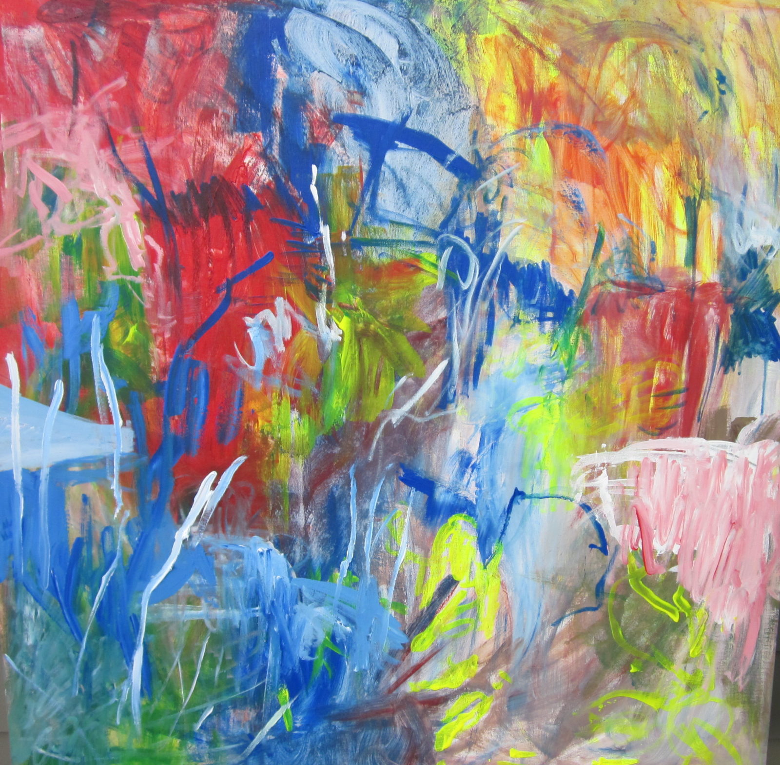 Abstract in Primary Colors - acrylic on canvas, in Older Work, Abstract ...
